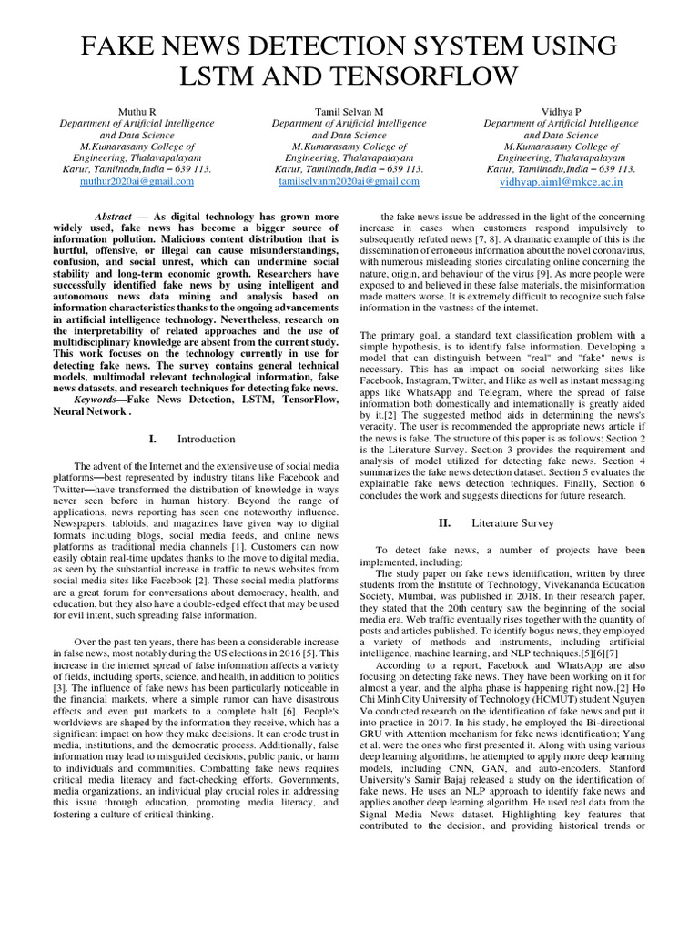 Fake+News+Detection+System+using+LSTM+and+Tensorflow | PDF | Deep ...