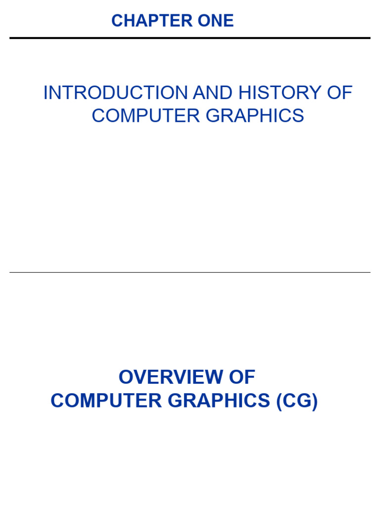 Chapter 1 - Introduction and History of Computer Graphics | PDF | Computer Graphics | 3 D ...