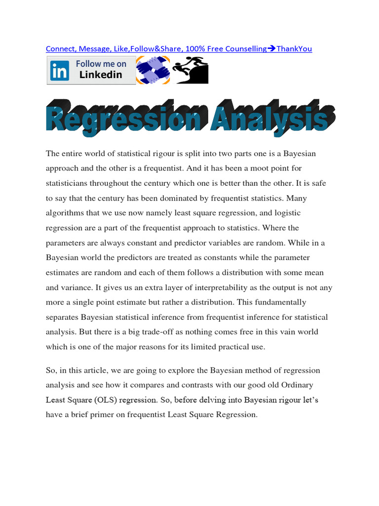 Regression Analysis | Download Free PDF | Regression Analysis | Bayesian Inference