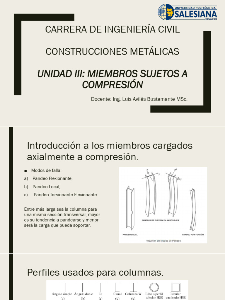 Unidad 3 - Elementos Compresión Axial C.M | Descargar gratis PDF ...