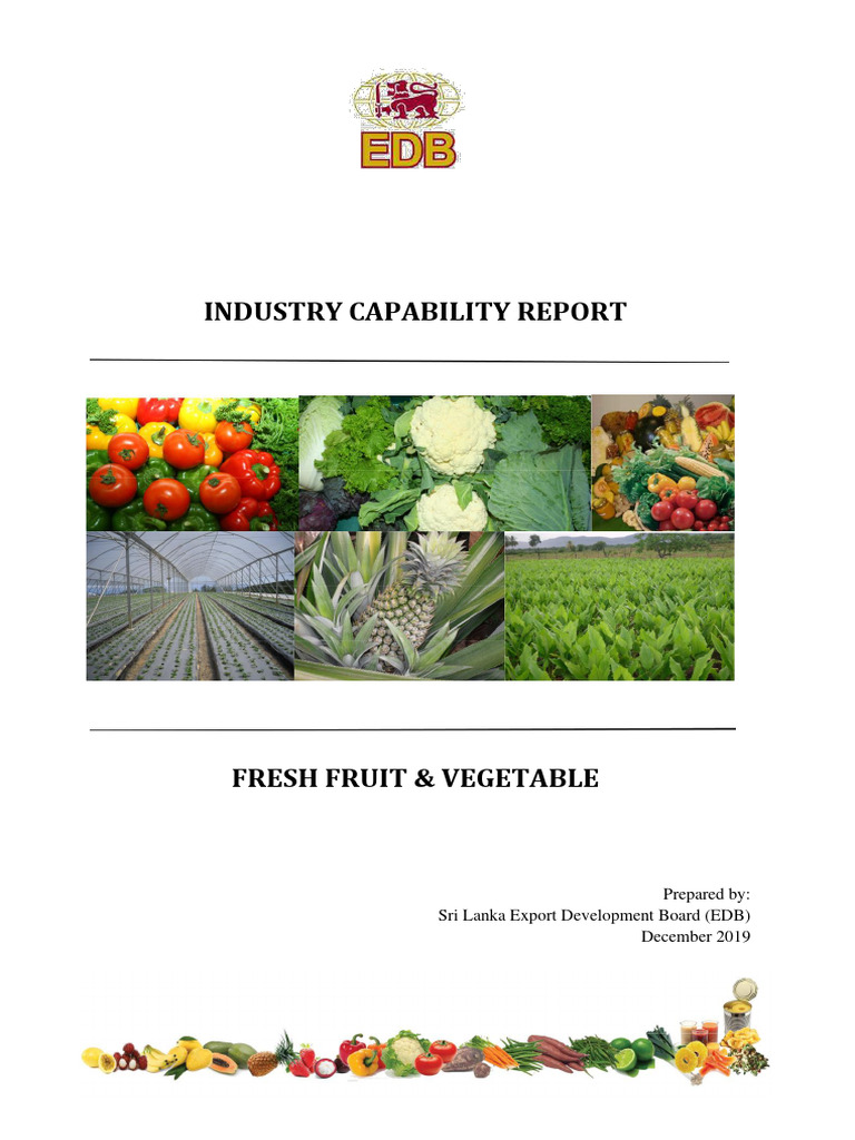 Fruit - Vegetables - Industry Capability Report - December 2019 | PDF | Vegetables | Agriculture