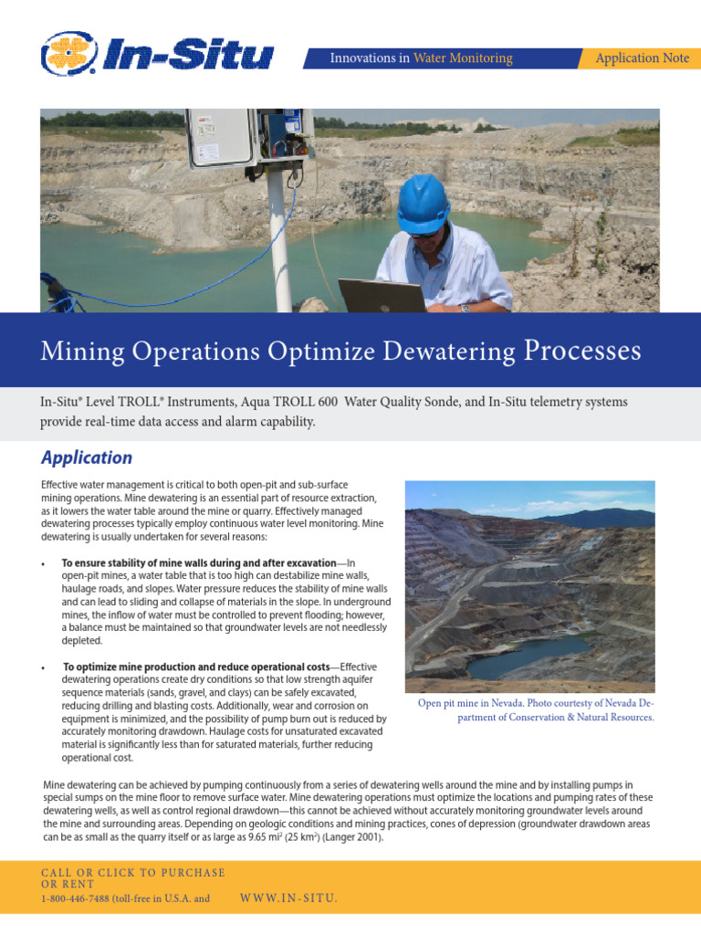 Mine Dewatering Mining Operations Optimize Dewatering Processes | PDF | Mining | Telemetry
