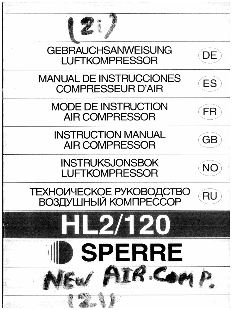 15) Air Compressor HL2-120N Sperre | PDF