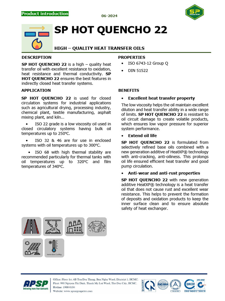 TDS SP Hot Quencho 22 | Download Free PDF | Heat Transfer | Viscosity