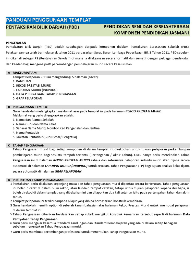 Komponen Pendidikan Jasmani | PDF