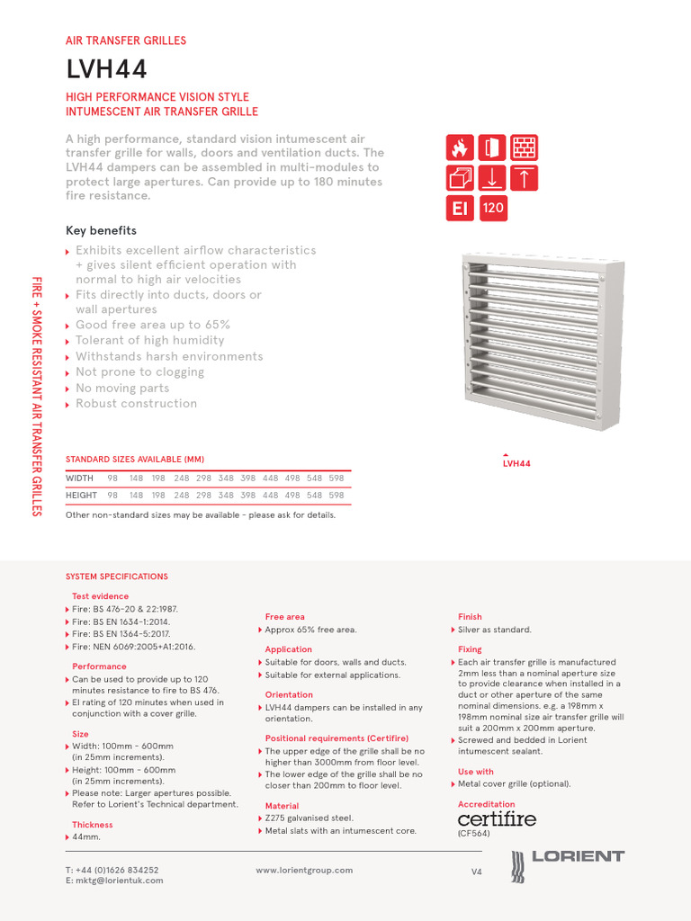 High-Performance Intumescent Grilles | PDF | Duct (Flow) | Door