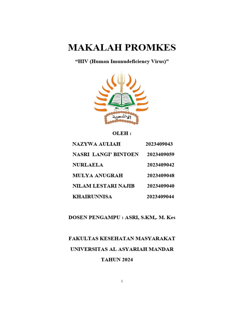 Makalah Promkes KLPK 6 Hiv | PDF | Sains & Matematika