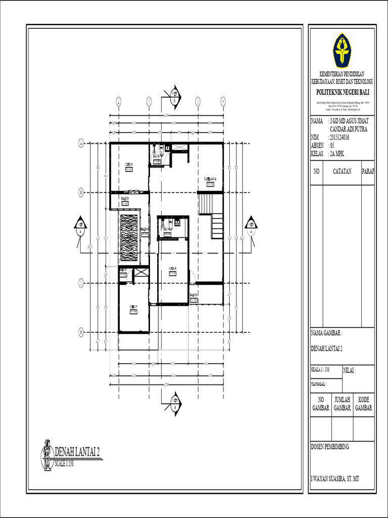 05 - I Gede Made Agus Jimat Candara Di Putra - 2a MPK - Denah | PDF
