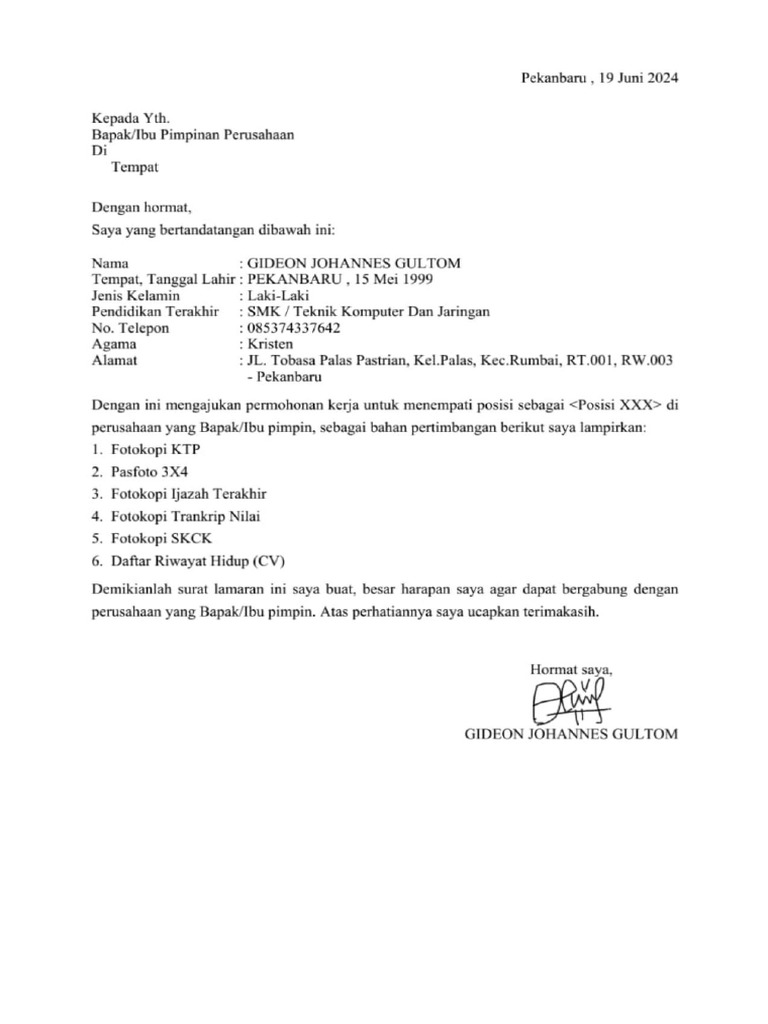 Lamaran Ku | PDF