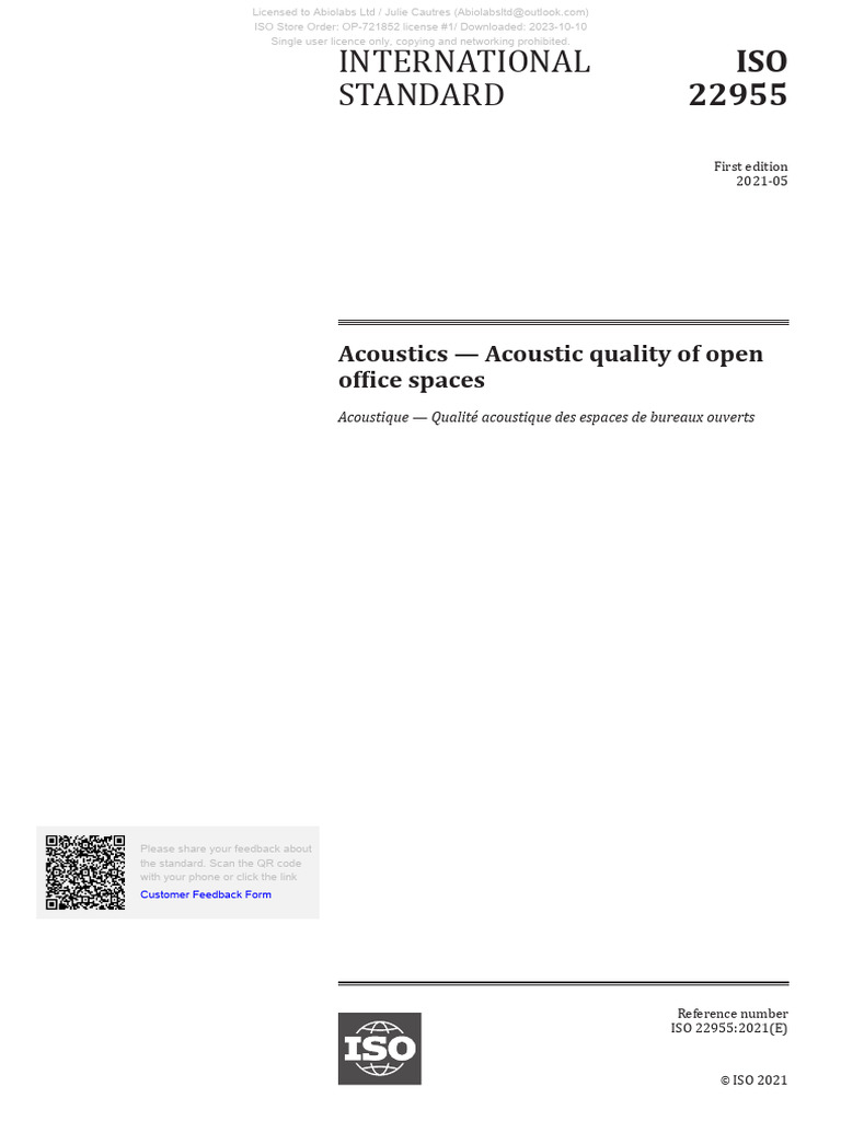 ISO - 22955 - 2021 (En) - Sound Level | PDF | Decibel | International ...