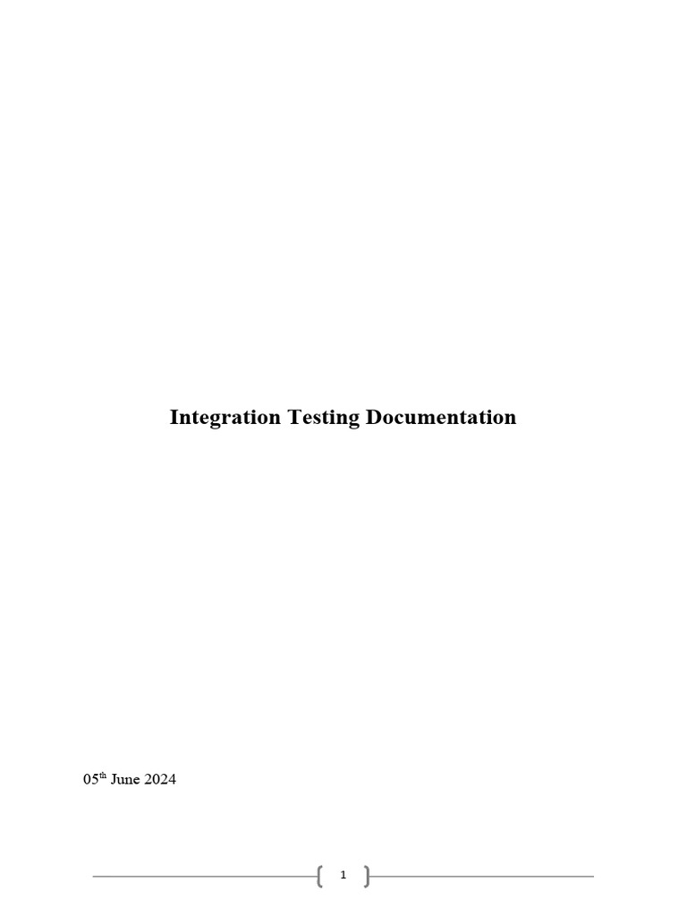 Integration Testing Documentation Pdf Parameter Computer