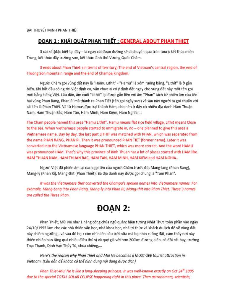 Bang Dịch Thuyêt Minh Phan Thiêt | PDF