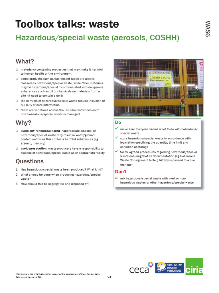 Hazardous or Special Waste (Aerosols, COSHH) | PDF | Waste ...