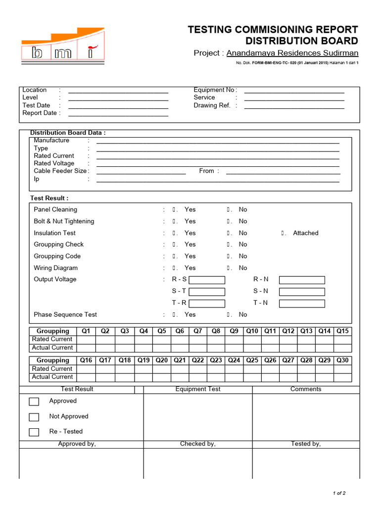 Form Bmi Eng Tc 020 Distribution Board Pdf Manufactured Goods