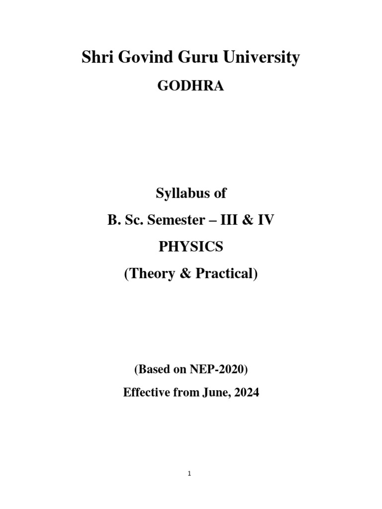 Shri Govind Guru University: Godhra | PDF | Angular Resolution | Schrödinger Equation