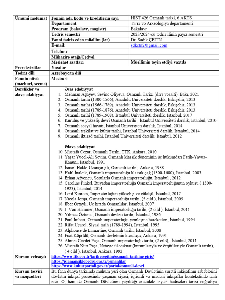Sadik_Chetin-Osmanlı_tarixi | PDF