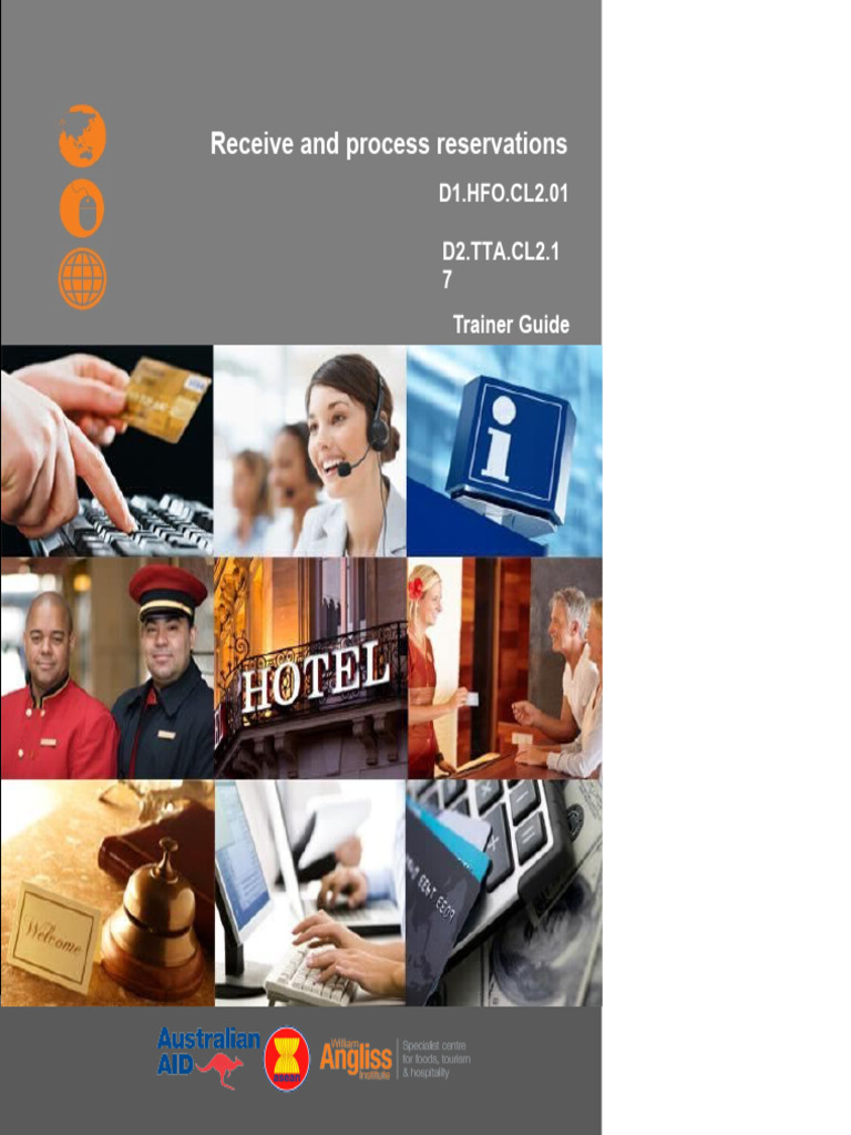 Receive and Process Reservations: D1.HFO - CL2.01 D2.TTA - CL2.1 7 Trainer Guide | PDF | Cheque ...