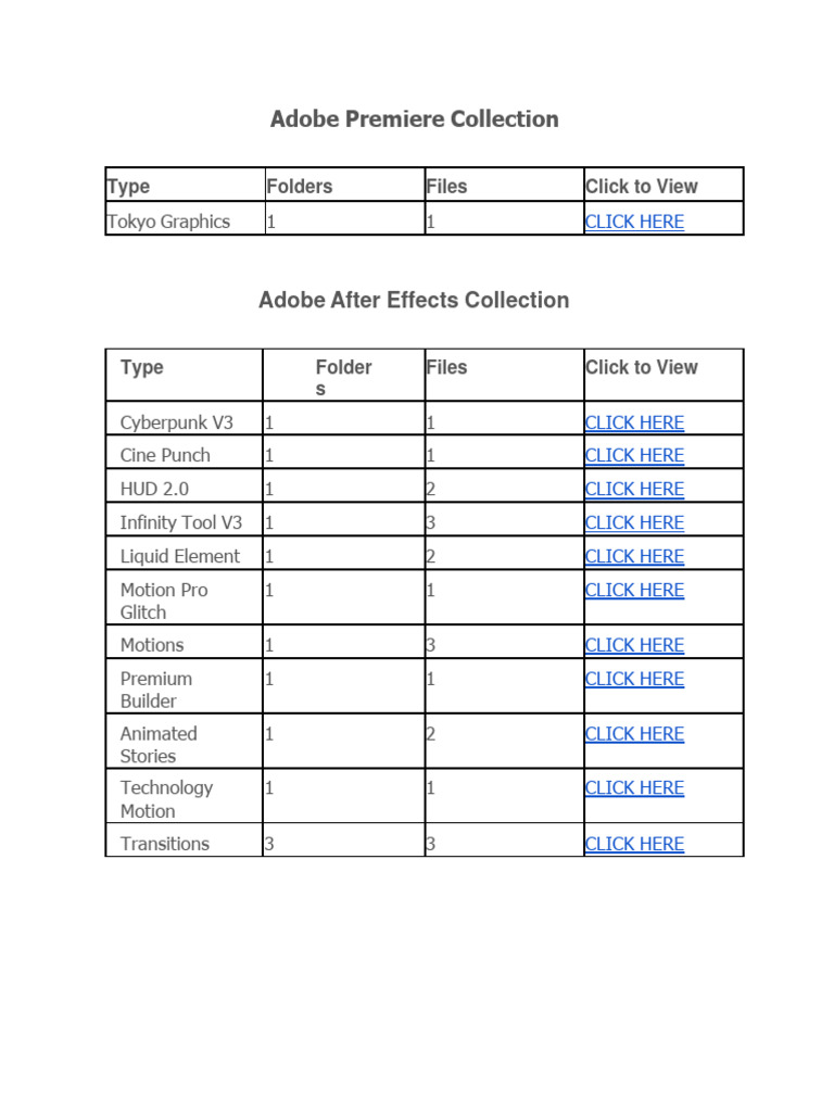 Free After Effects Pro and Premiere Pro Effects | PDF