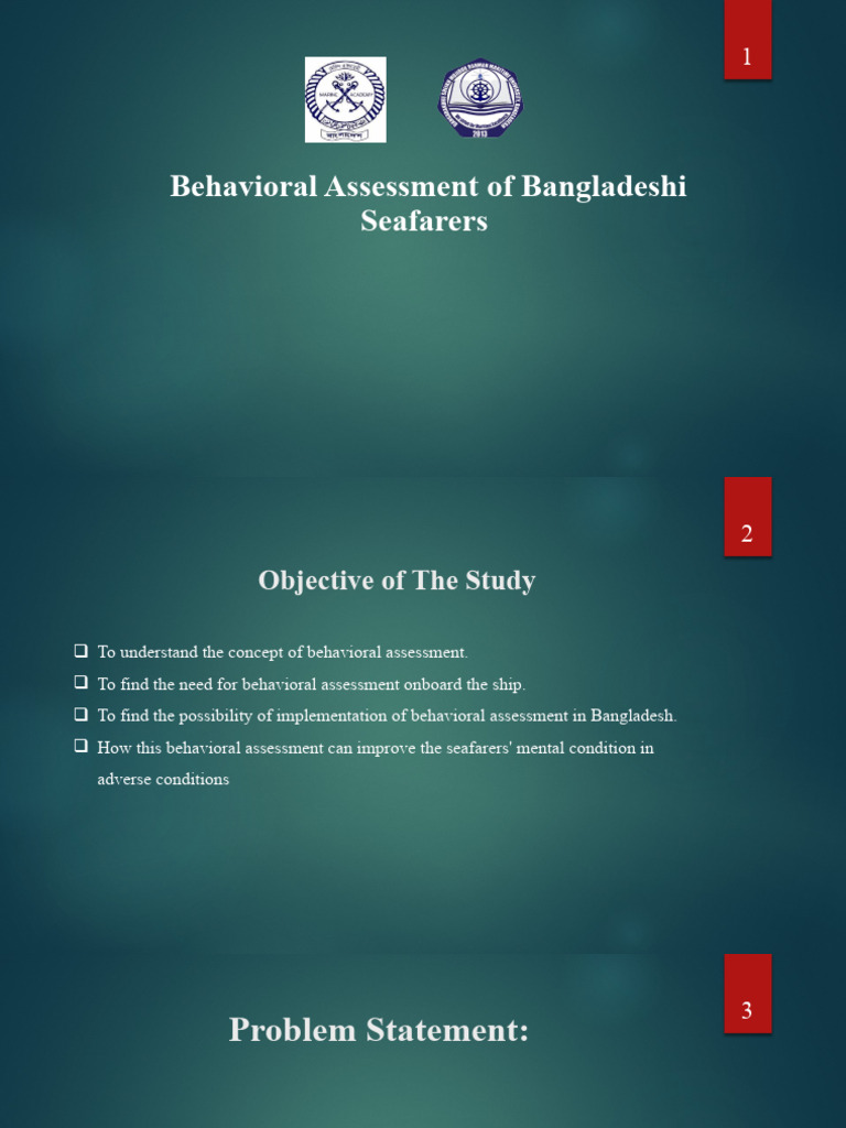 Behavioral Assessment for Bangladeshi Seafarers | PDF | Behaviorism | Behavior