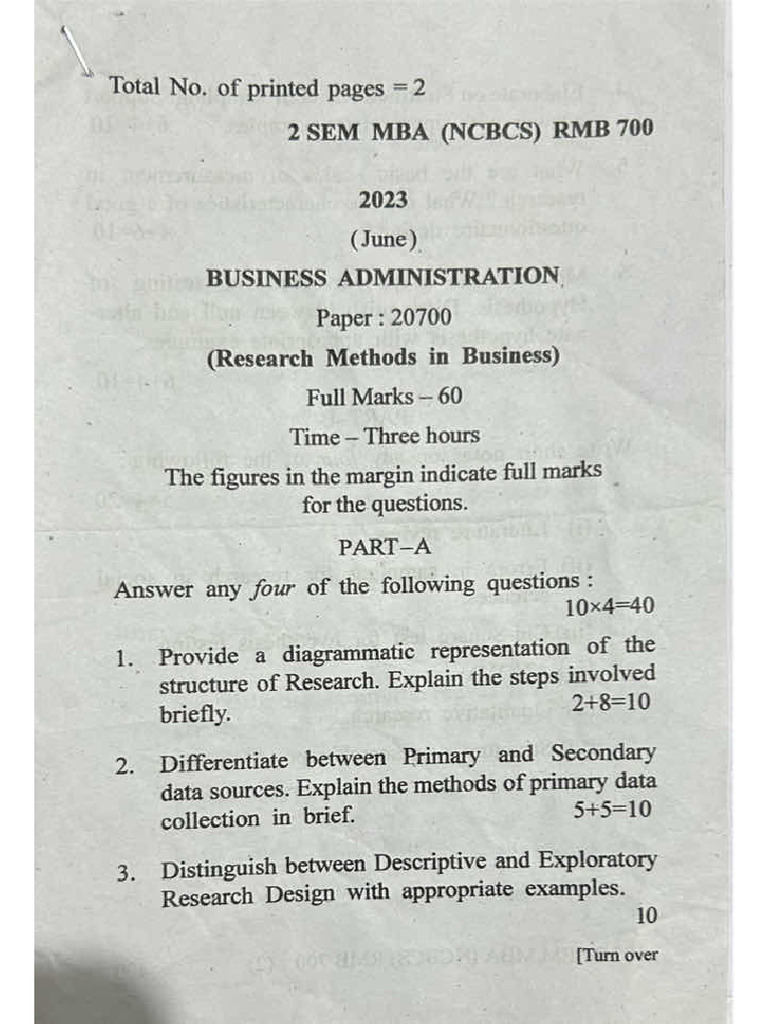 RM Question Paper | PDF