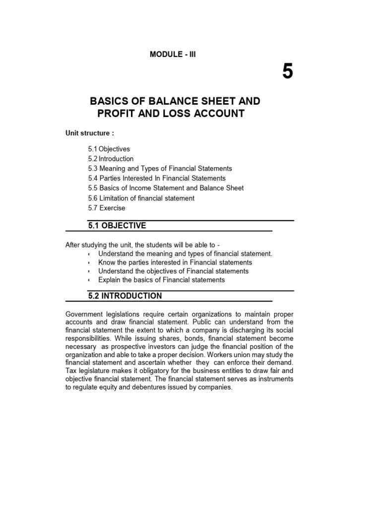 F.A. Module 3 | PDF | Balance Sheet | Income Statement