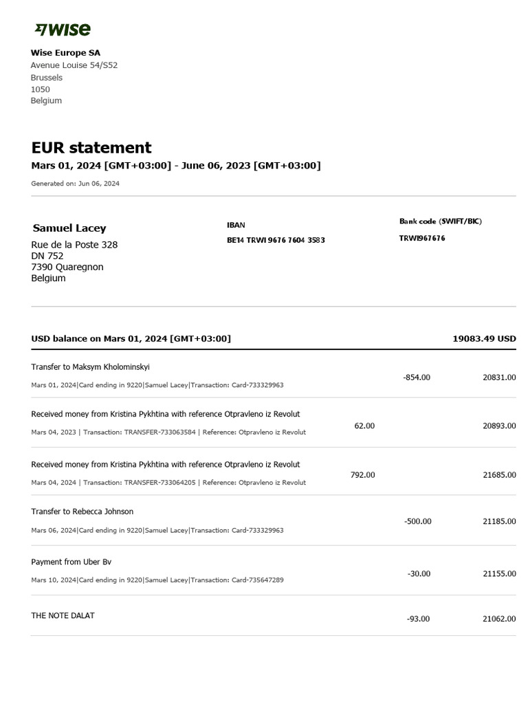 Wise Statement | PDF | Regulation | Payments