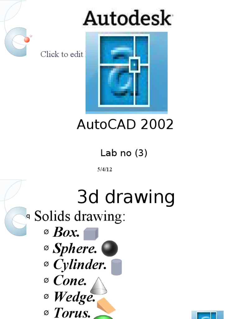 Autocad Lab 3 | PDF | Extrusion | Euclidean Geometry
