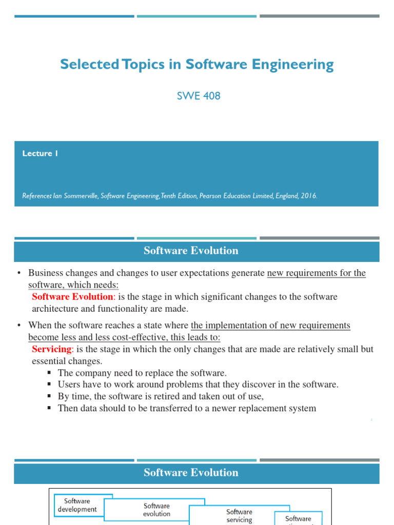 SWE 408 Selected Topics in SWE Lecture 1 | PDF | Software | System