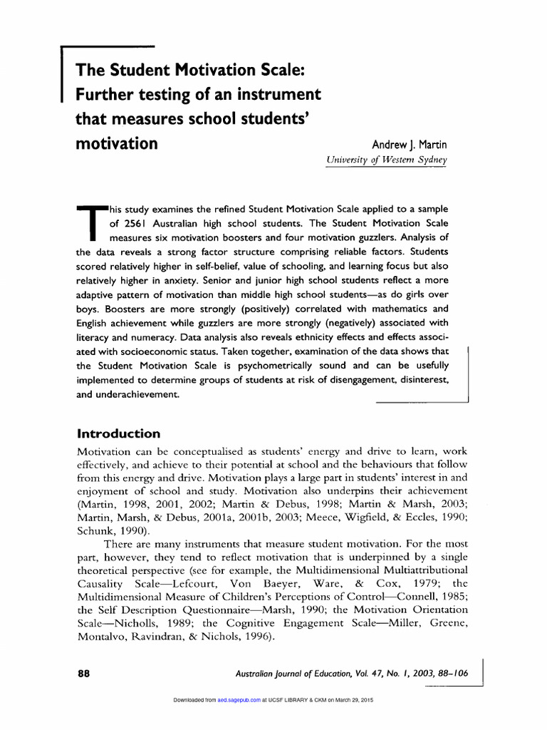 Student Motivation Scale Analysis | PDF | Factor Analysis | Psychology