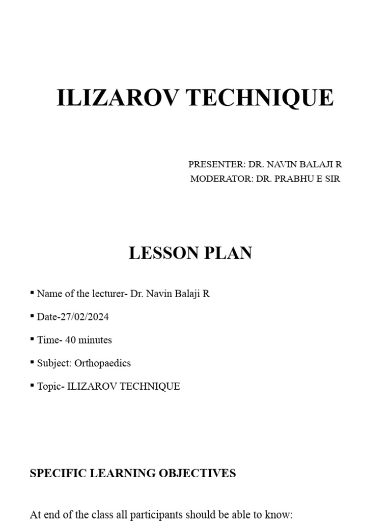 Navin Ilizarov Seminar-1 | PDF | Bone | Screw