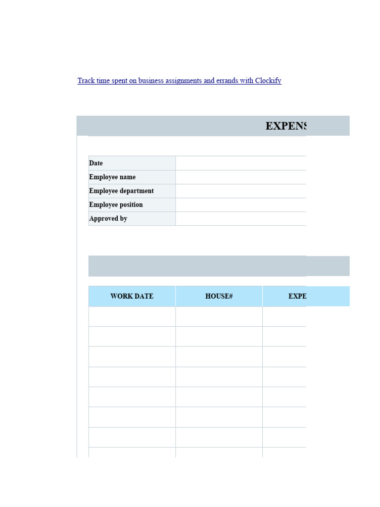 Expense Report For Construction | PDF
