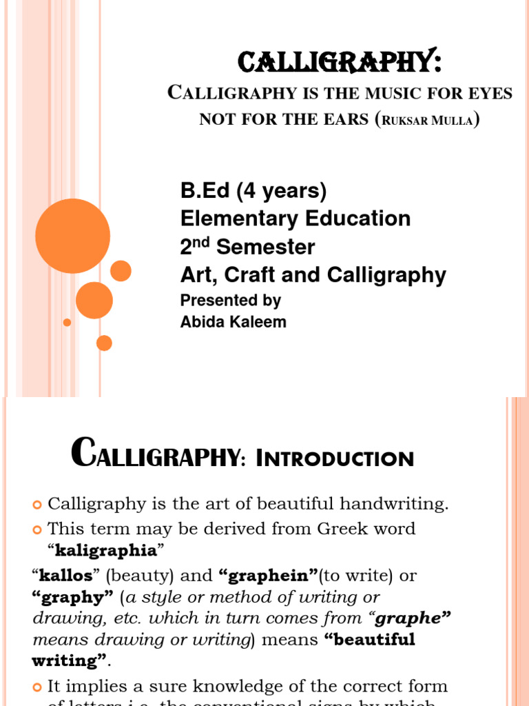 2nd Semester Calligraphy Overview | PDF | Calligraphy | Pen