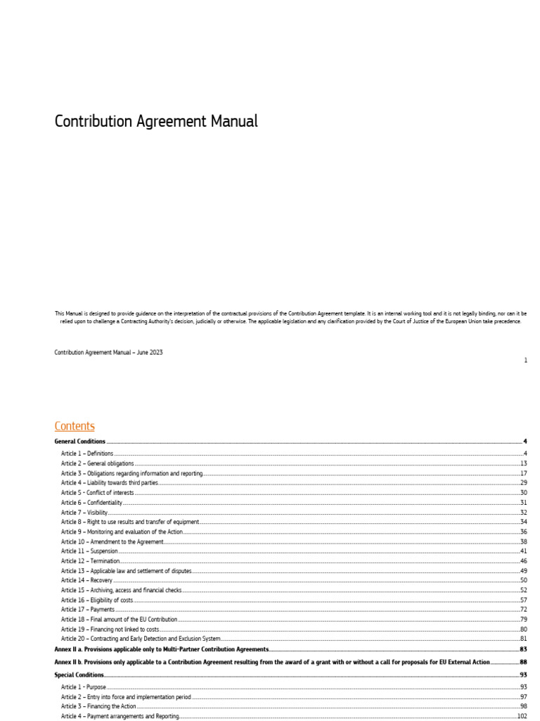 Contribution Agreement Guide | PDF | European Union | Professional Ethics