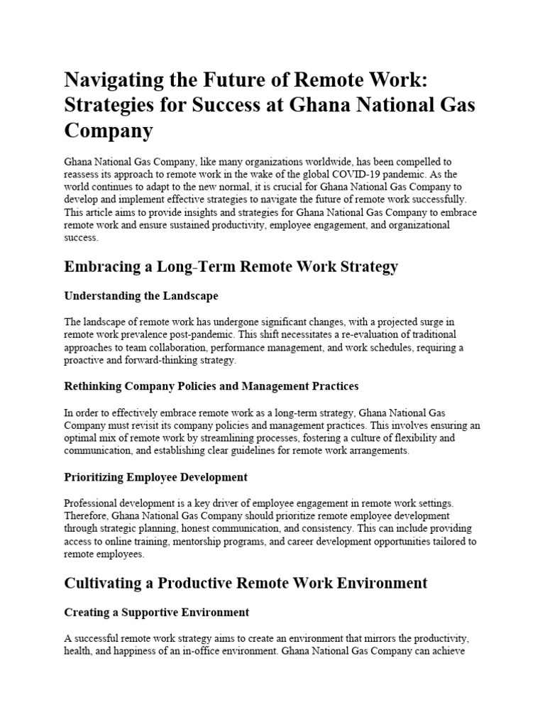 Navigating The Future of Remote Work | PDF | Employment | Strategic ...