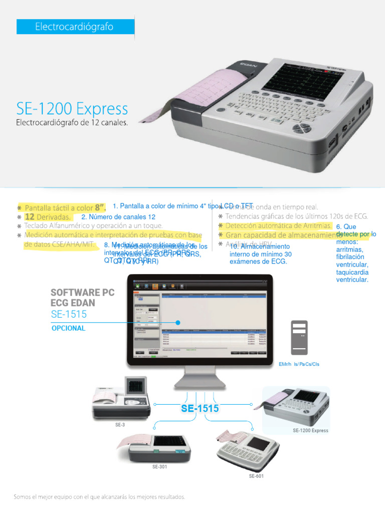 Electrocardiografo Edan Se-1200-Express | PDF | Electrocardiografia | Electrofisiologia