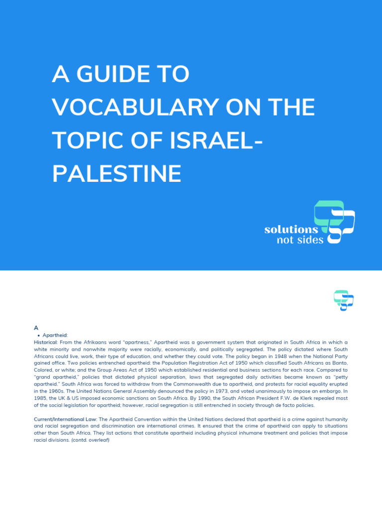Israel-Palestine Vocabulary Guide | PDF | Palestinian Refugees | Israel