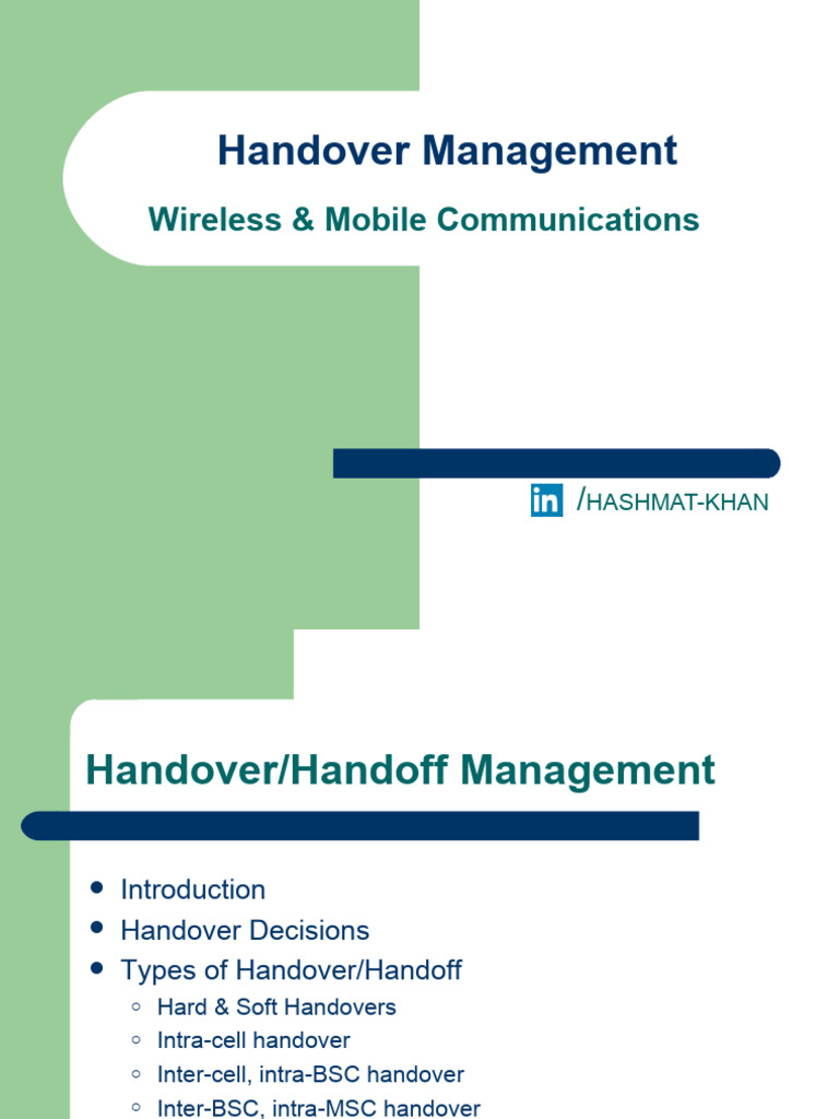 Handover Management in Mobile Networks | PDF | Cellular Network | Radio ...