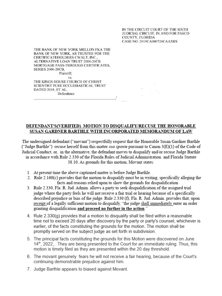 Final Defendant's Motion To Recuse. (2022 - 07 - 29 21 - 56 - 33 Utc ...