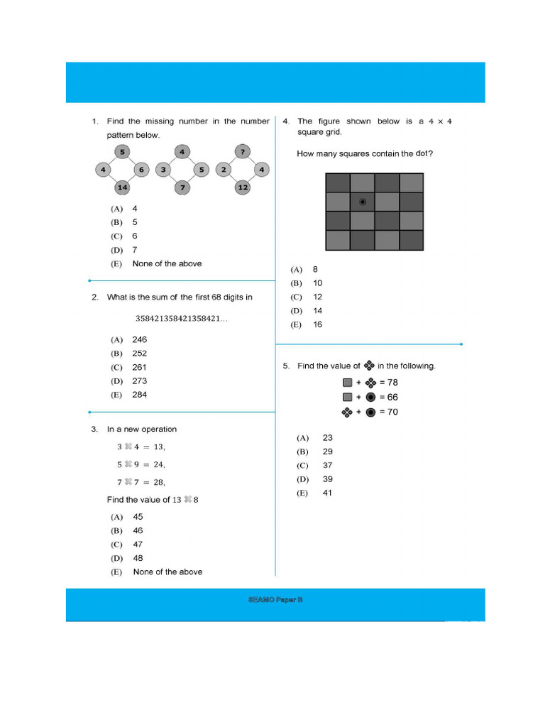 Seamo B Past Papers Ebook | PDF