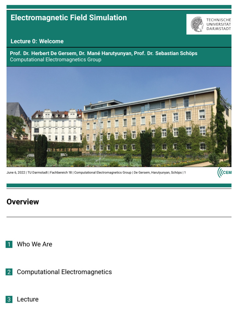 Lecture0 Welcome | PDF | Computational Electromagnetics | Electromagnetism