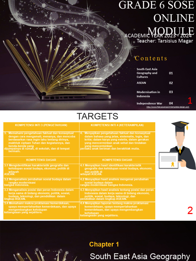 Online Module Sose GR 6 Chapter 1 and 2, 3 Dan 4 2023 2024 | PDF | Southeast Asia | Asia