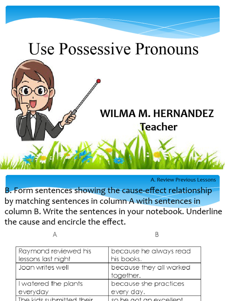 Possessive Pronouns for Students | PDF | Linguistics | Syntax