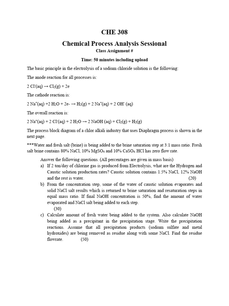 CHE 308 Assignment MA | PDF