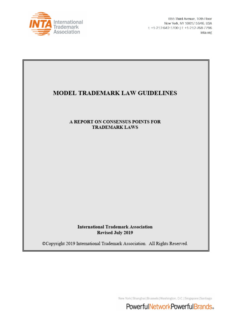 INTA Model Trademark Law Guidelines v2019 | PDF | Trademark | Trips ...