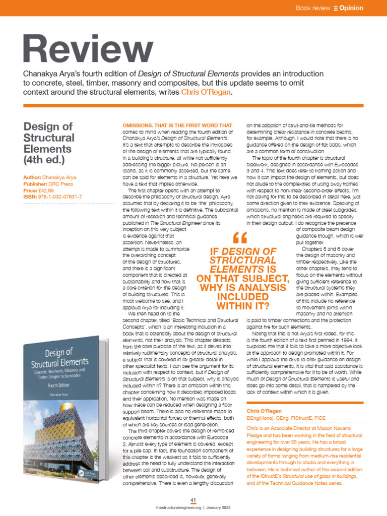 Book Review Design of Structural Elements | PDF