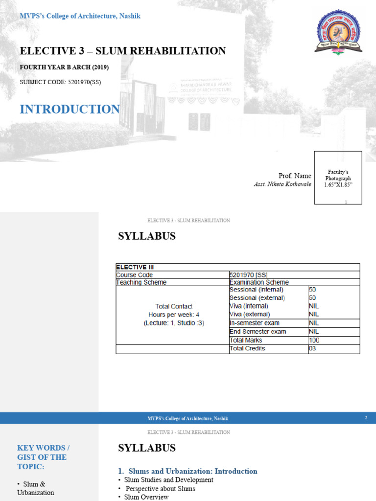 1 - Slum Rehabilitation Introduction | PDF | Slum | Homelessness