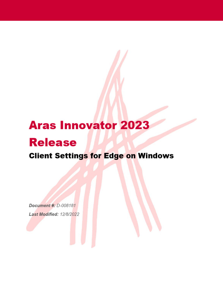 Aras Innovator 2023 Release Client Settings For Edge On Windows | PDF ...
