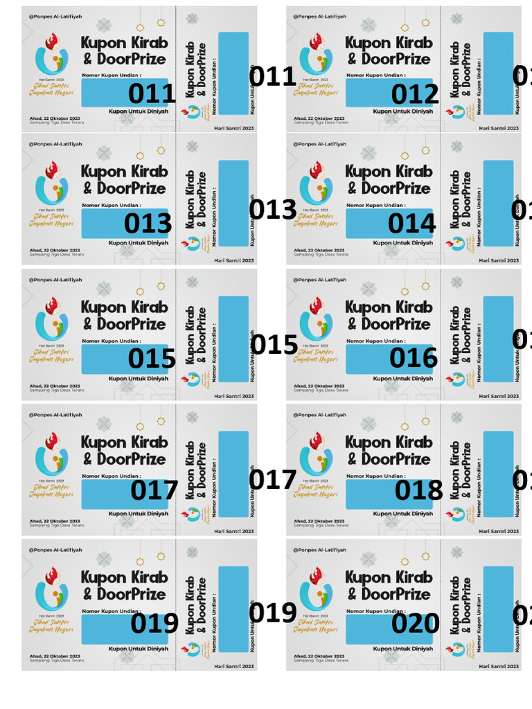 Kupon Diniyah Cetak | PDF