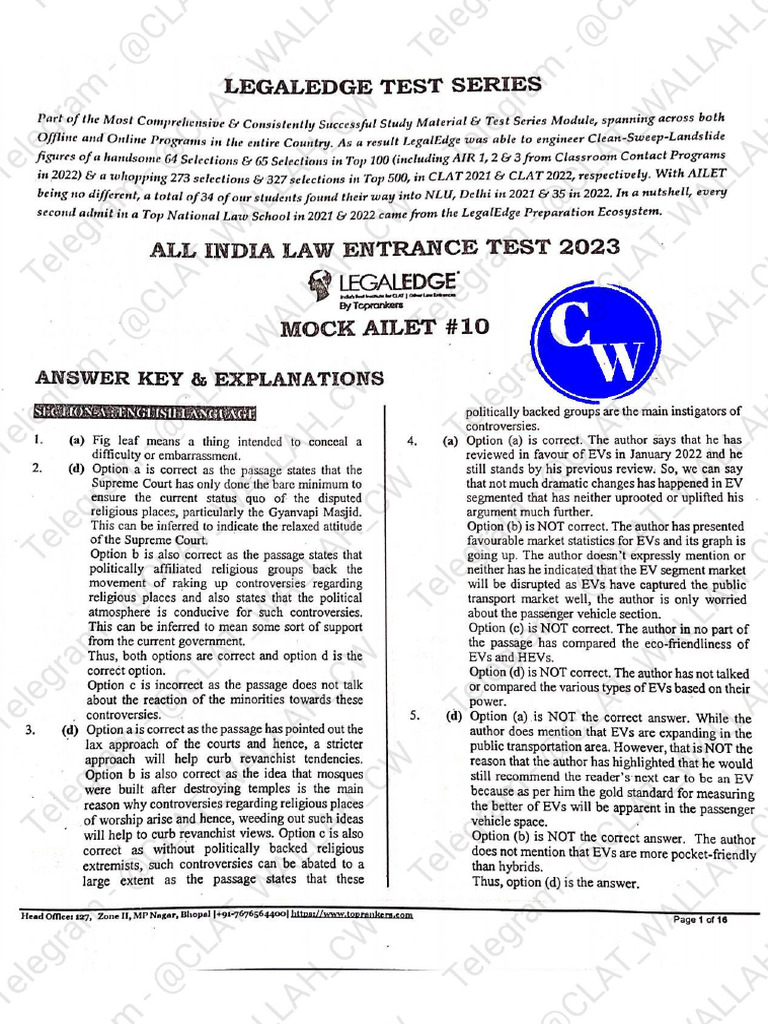 AILET-10 Explanation | PDF