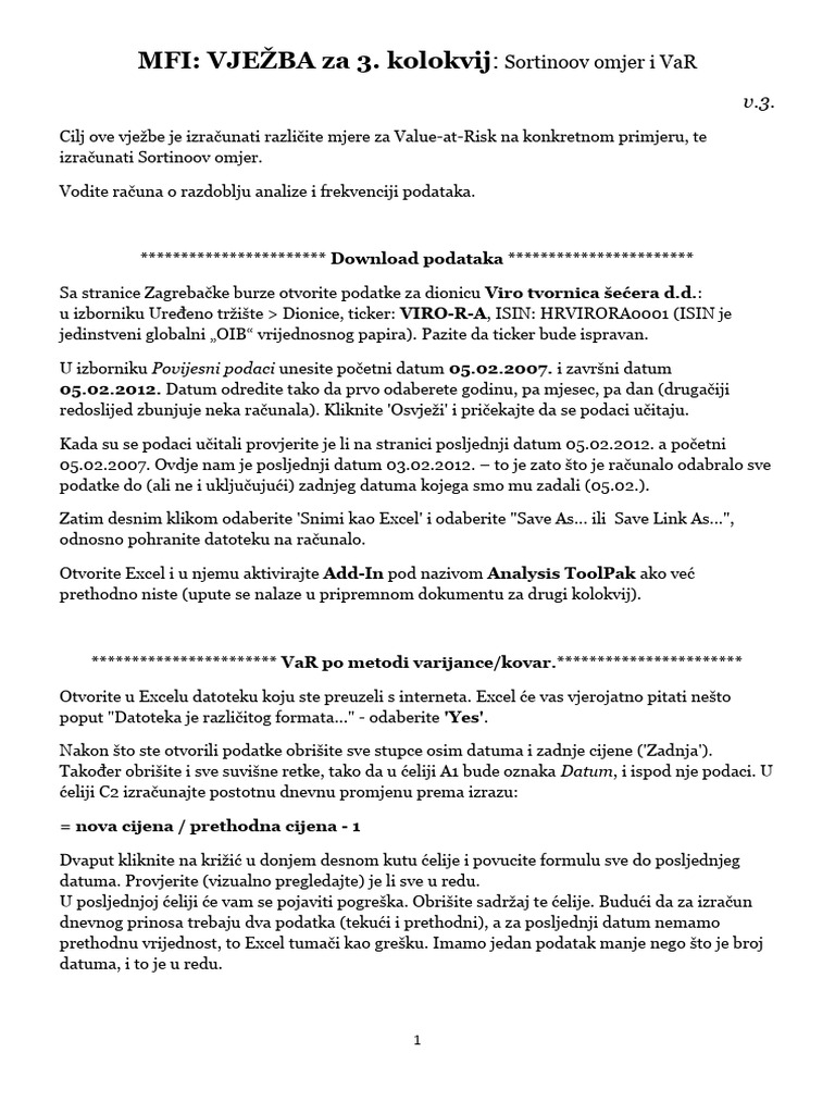 Vjezba Za 3 Kol-VaR v3 | PDF